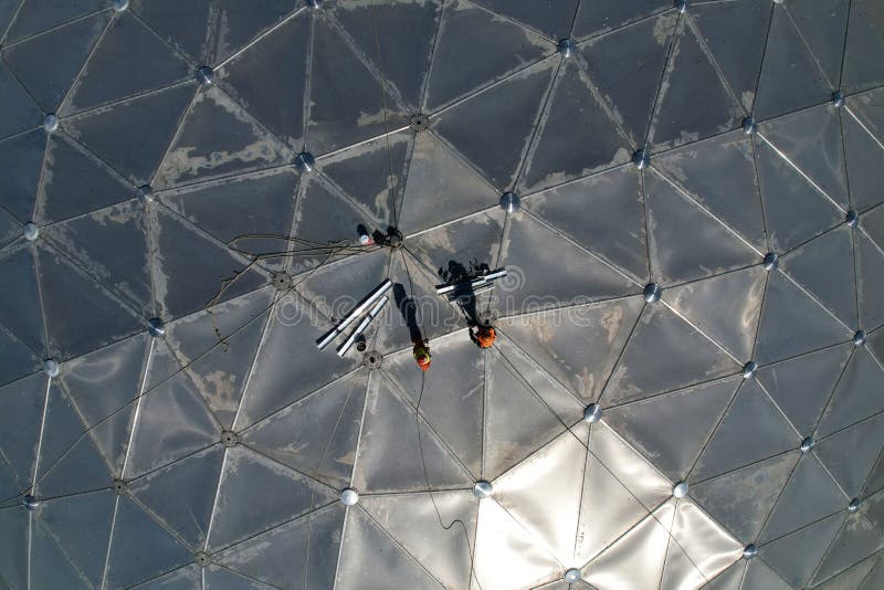 Aerial View of Engineering Tools on Roof of Building Stock Photo ...