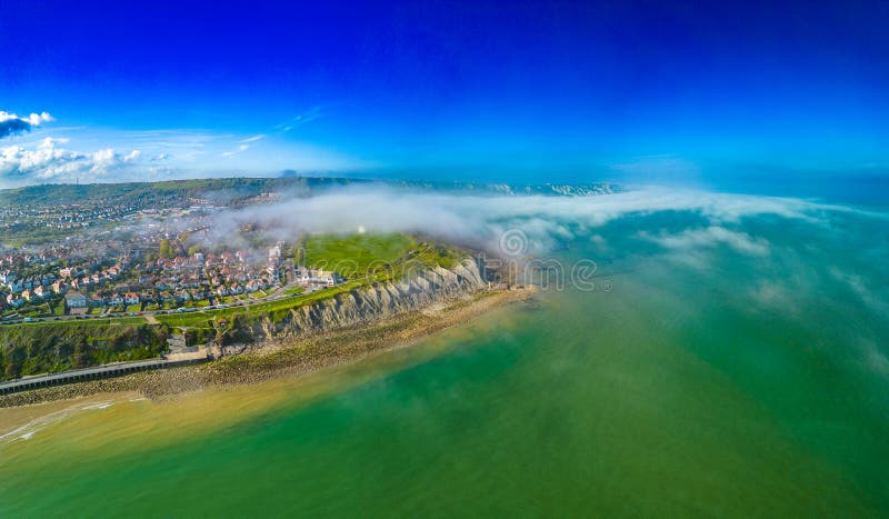 Aerial View of the English Coast in Folkestone, Kent Stock Photo ...