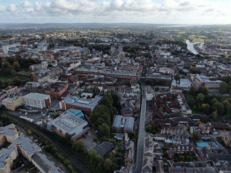 An Aerial View of Exeter City Centre , Devon , England, UK Stock Photo ...