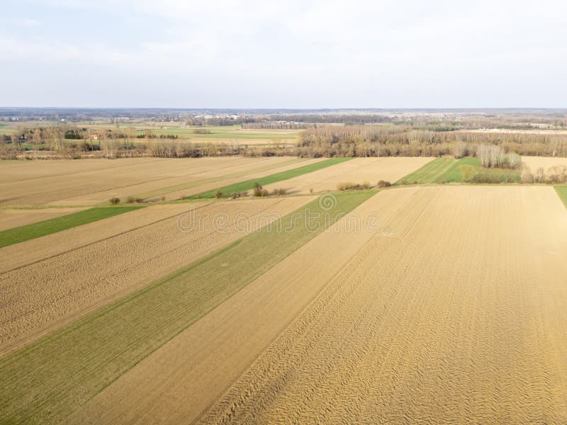 Aerial View of Expansive Agricultural Fields with Different Crop ...