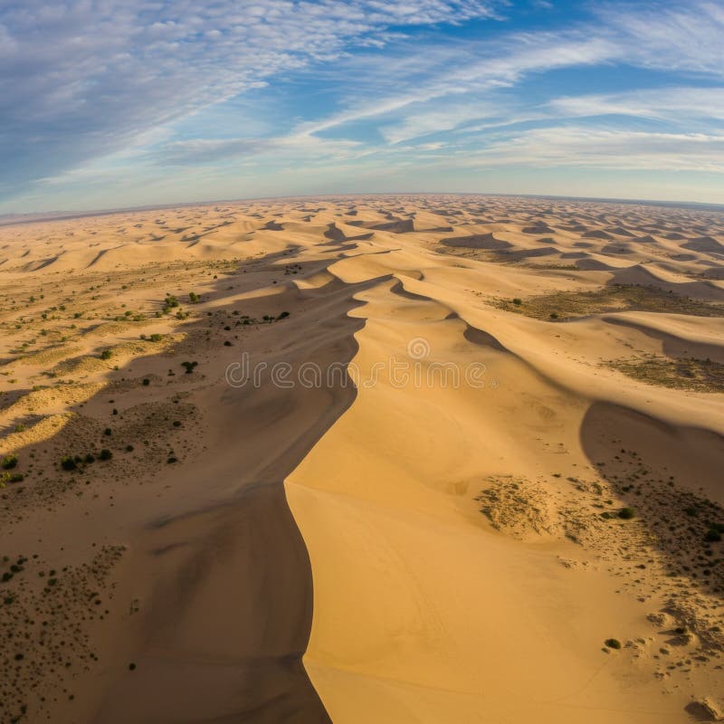 Aerial View of Expansive Sand Dunes in Desert Stock Illustration ...