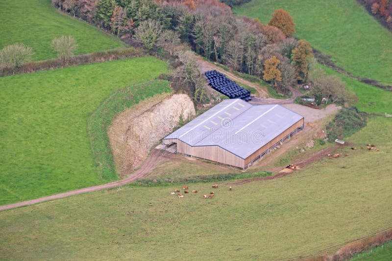 Aerial View of a Farm in Devon Stock Image - Image of countryside ...