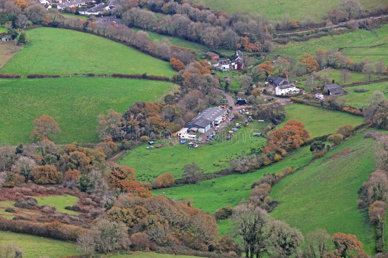 Aerial View of a Farm in Devon Stock Photo - Image of tree, europe ...