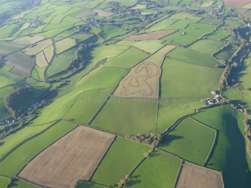 Aerial View of Fields in Devon Stock Image - Image of agriculture, hill ...
