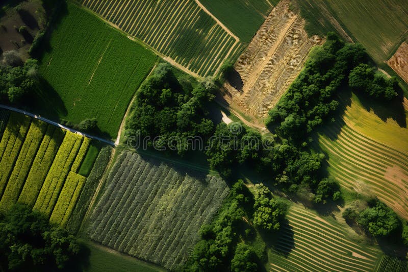Aerial view of farmland stock photo. Image of farmstead - 318014386