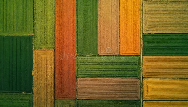 Aerial View of Farmland with Patchwork of Different Crops. Pattern ...