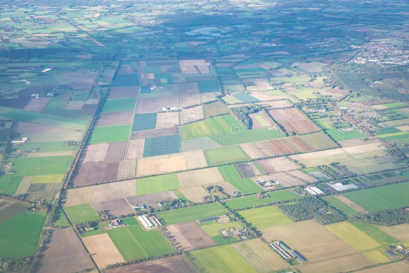 Aerial View of Farmland in Rectangle Pattern in Southeast Part of the ...