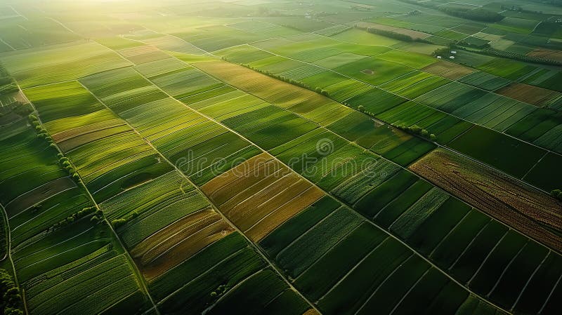 Aerial View of Farmland stock illustration. Illustration of cultivation ...