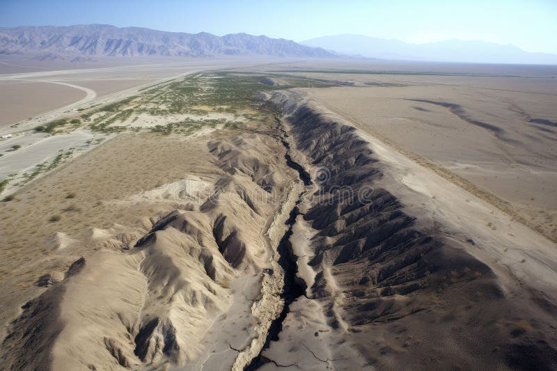 Aerial View of Fault Line, with Visible Rupture in the Earth S Crust ...