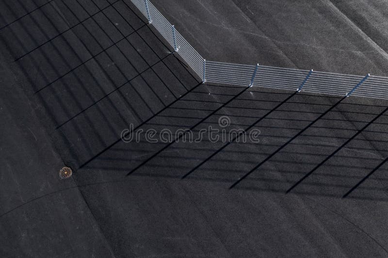Aerial View of a Fence on Asphalt Stock Image - Image of asphalt ...