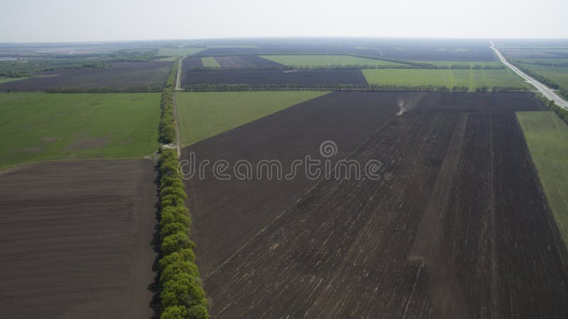 Aerial View of a Field from Above in the Spring Stock Image - Image of ...