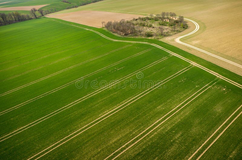 Aerial view of the field stock photo. Image of country - 53681908