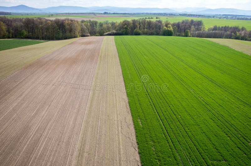 Aerial view of the field stock photo. Image of high, acres - 54055418