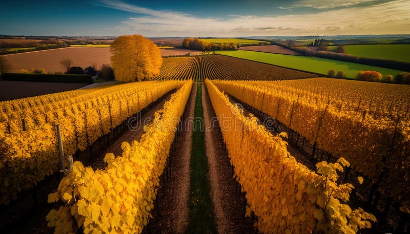 An Aerial View of a Field with a Row of Trees Stock Illustration ...