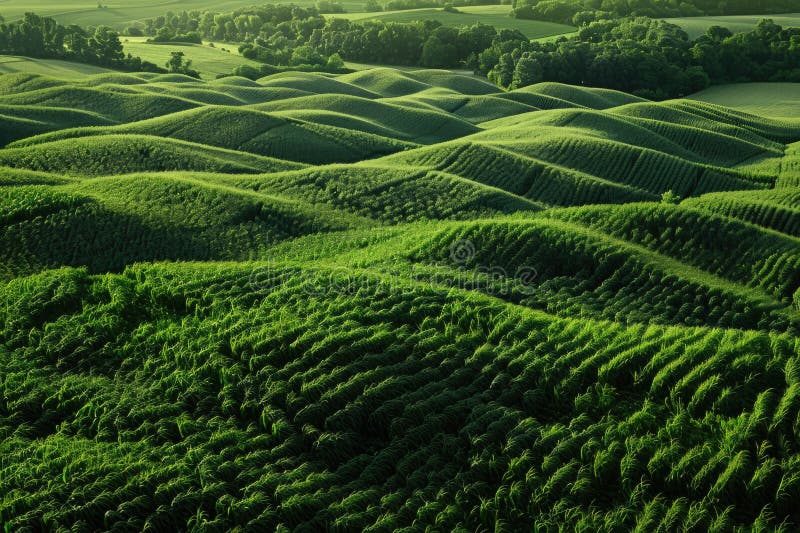 Aerial View of a Field with Various Crops Stock Image - Image of ...