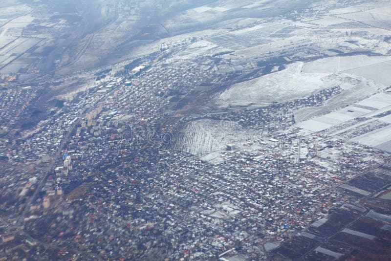 Light snow on the fields stock image. Image of aerial - 172001625
