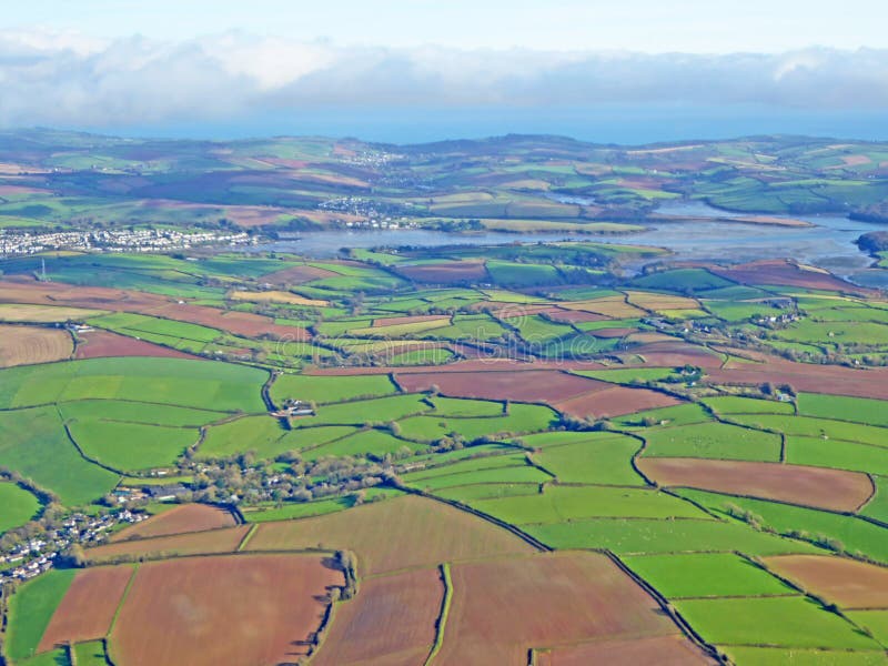 Aerial View of Fields in Devon Stock Image - Image of meadow ...
