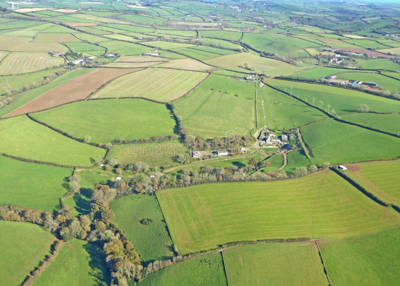 Aerial View of Fields in Devon Stock Photo - Image of england, aerial ...