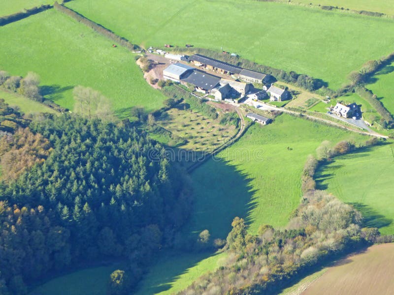 Aerial View of Fields in Devon Stock Image - Image of country, europe ...