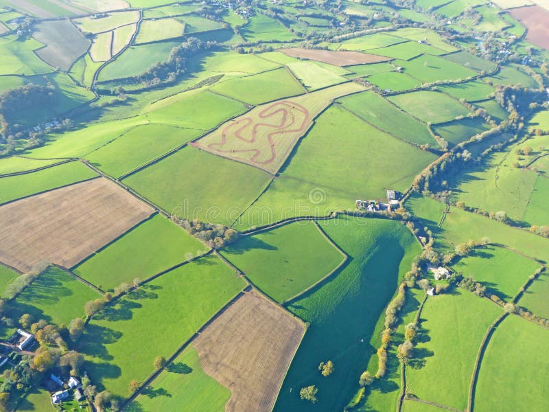 Aerial View of Fields in Devon Stock Photo - Image of field, devon ...