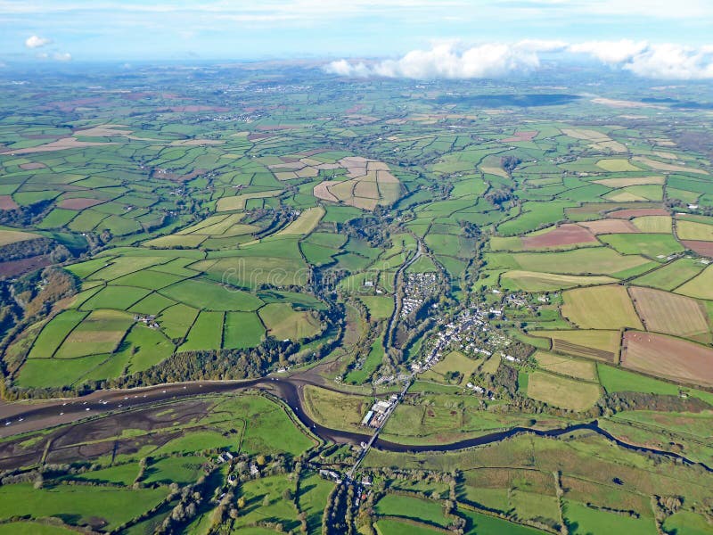 Aerial View of Fields in Devon Stock Image - Image of grass, devon ...