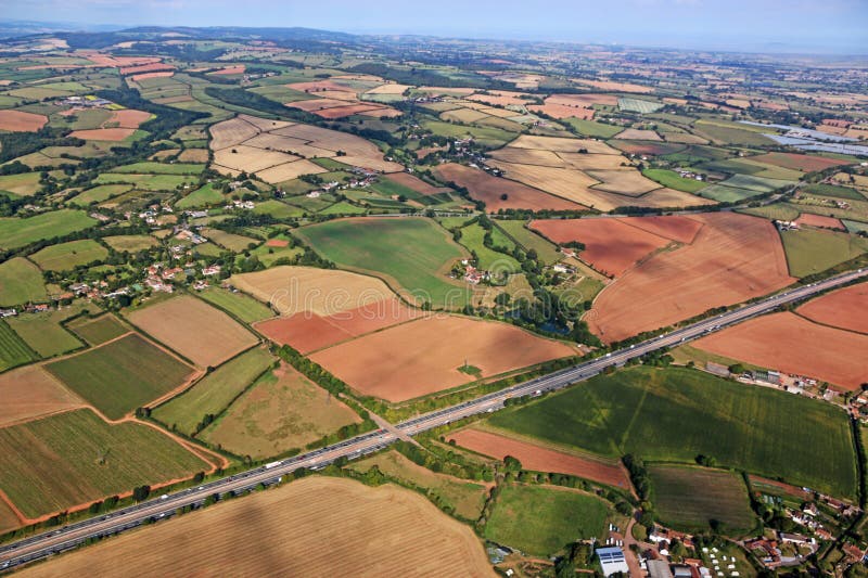 Aerial View of the Fields of North Devon, Englandt Stock Photo - Image ...