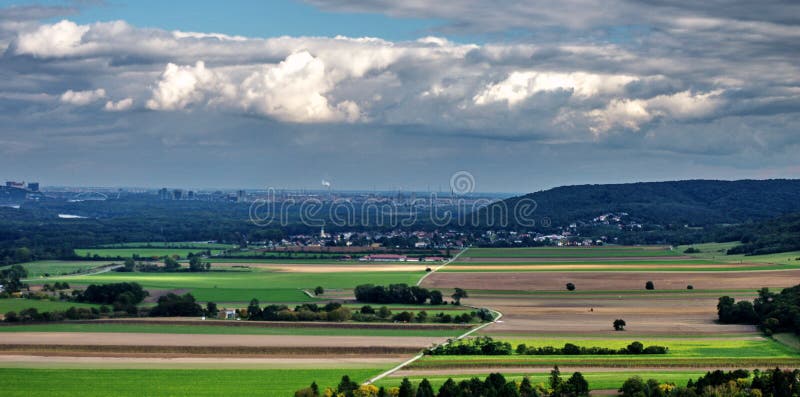 Aerial View of Fields. Panorama Over Fields and Nature with Beautiful ...