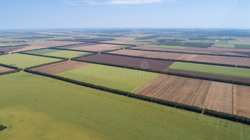 Types of fields from above stock image. Image of line - 230073929