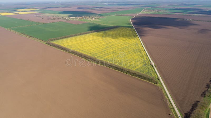 Aerial View of Fields with Various Types of Agriculture Stock Photo ...
