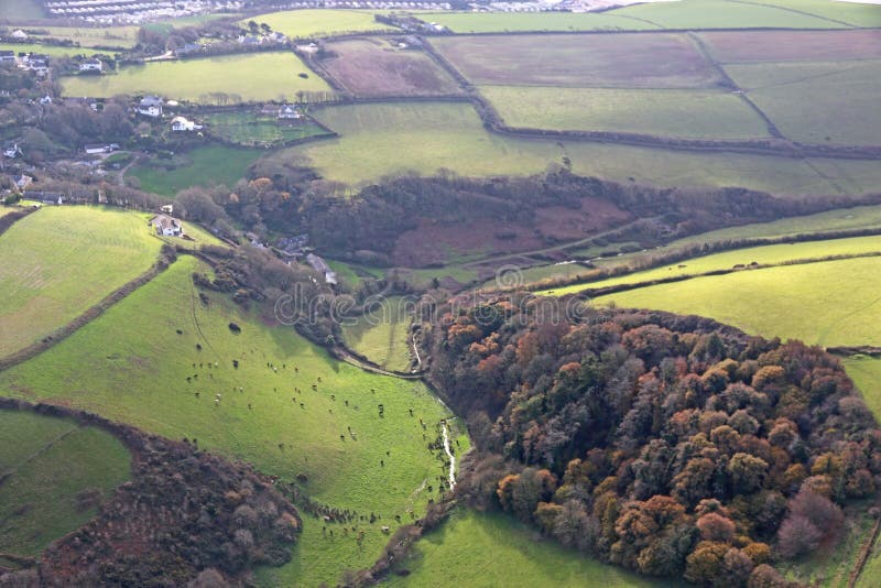 Aerial View of Fields and Villages in Devon Stock Photo - Image of ...