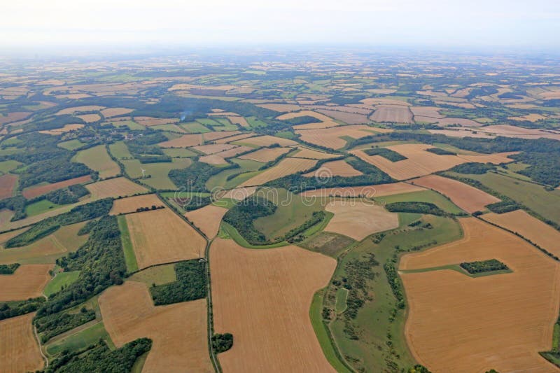 Aerial View of the Fields of Wiltshire, England Stock Photo - Image of ...