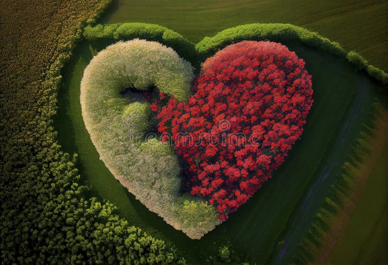 Aerial View of Fileld in Form of Heart Stock Illustration ...