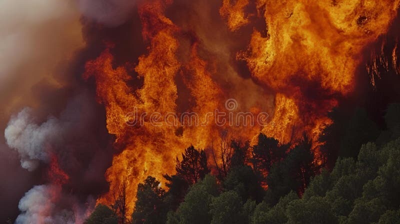 An Aerial View of the Fire from Above it S Smoke Stock Illustration ...