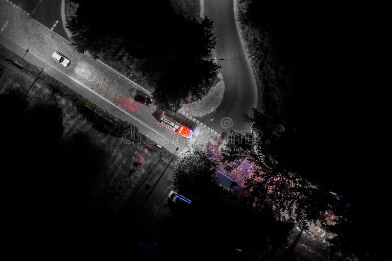 Aerial View of Fire Engine Truck, a Vehicle Designed Primarily for ...