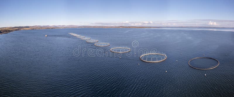 Aerial View of Fish Farm in County Donegal - Ireland Stock Photo ...