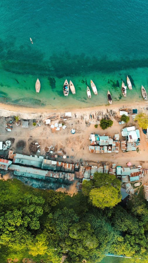Aerial View of a Fish Market in the Beach Stock Photo - Image of travel ...
