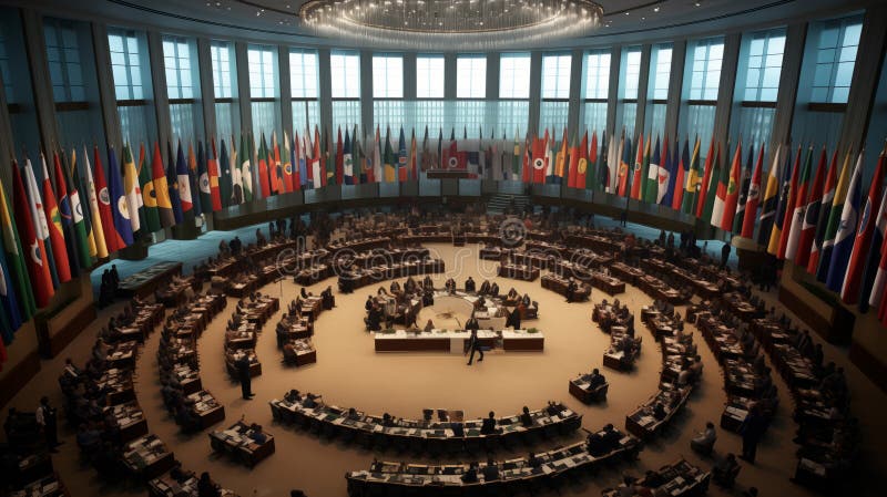 Aerial View of Flags from Different Countries in an International ...
