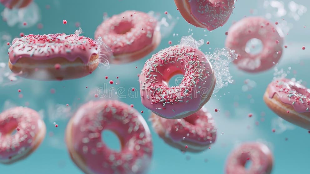 Floating Donuts Stock Illustrations – 997 Floating Donuts Stock ...