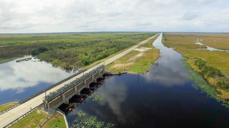 Aerial View of Florida Everglades at Dusk Stock Image - Image of aerial ...
