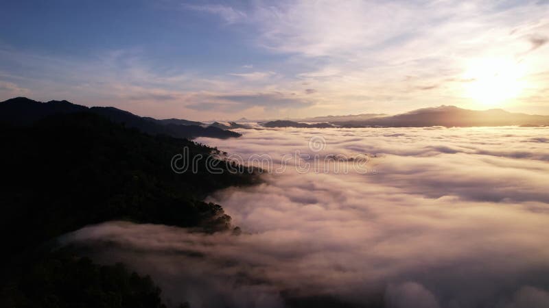 Aerial View Beautiful View Sunset or Sunrise Over Sea Surface Beautiful ...