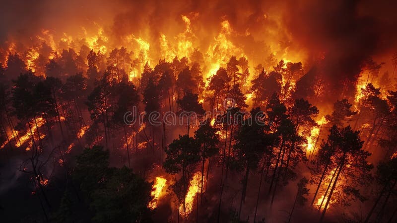 Aerial View of a Forest Fire Stock Image - Image of fire, wildfire ...