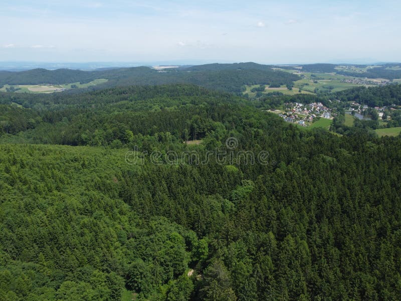 Aerial View of the Forest and Meadows and Fields Stock Image - Image of ...
