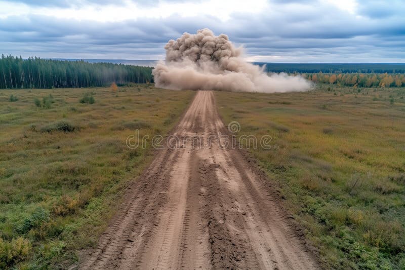 View of Big Explosion and Fire on Power Plant. Generative AI Stock ...