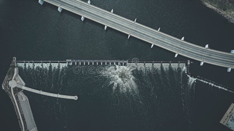 Aerial View of Fox River in Spring at Dam Stock Photo - Image of ...