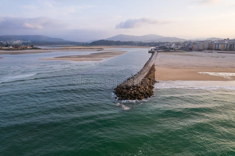 Aerial View of Foz Town in North Spain Stock Image - Image of view ...