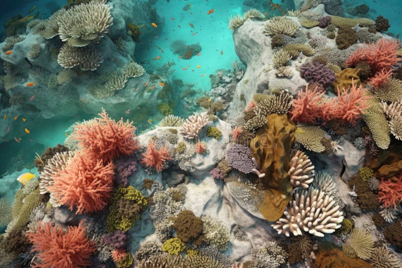 Aerial View of Fractal Patterns in a Sprawling Coral Reef Stock ...