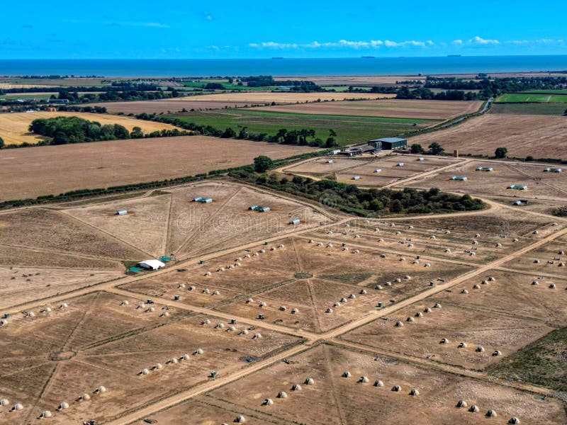 Aerial View of Free Range Pig Farming Stock Image - Image of bacon ...
