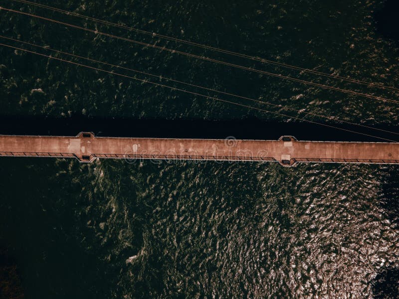 Aerial View of Freeway Bridge Crossing Over a River in Eugene Stock ...