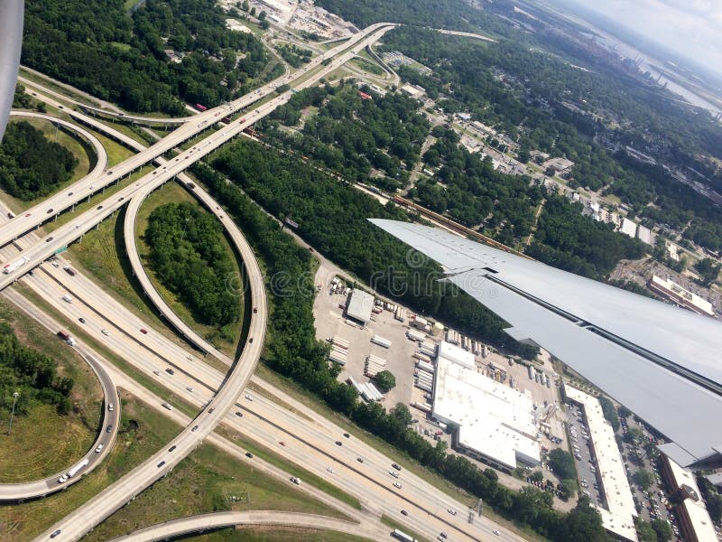 Aerial View Of Highway Cloverleaf Stock Photo - Image of freeway ...