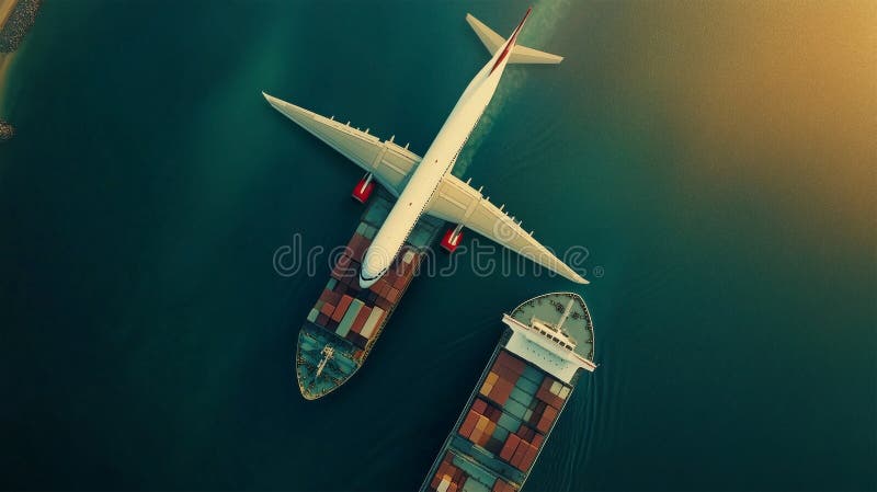 Aerial View of Freight Transportation Stock Illustration - Illustration ...